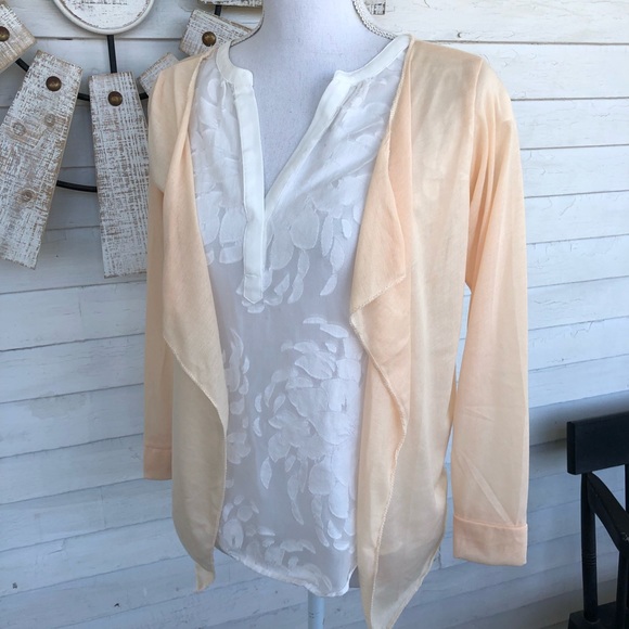 Sweaters | New Soft Peach Waterfall Open Front Cardigan | Poshmark